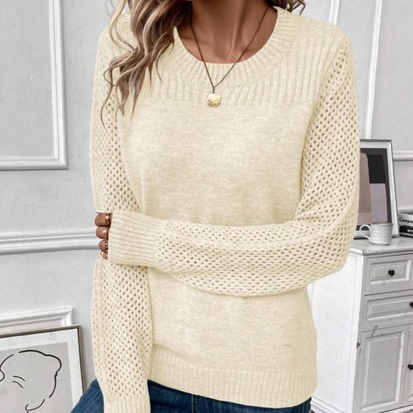 Delilah Wear | Sweaters | New Cream Color Knit Sweater | Poshmark